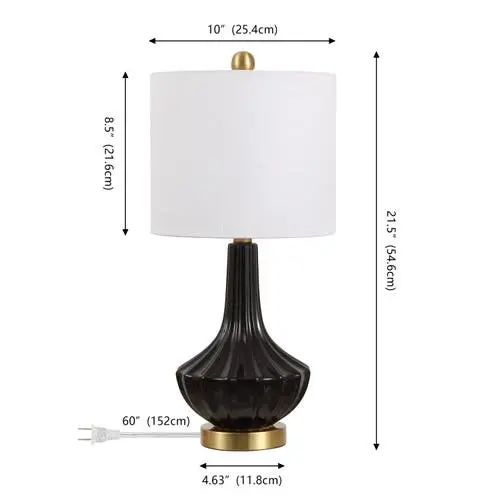 JONATHAN Y Parker 21.5" Contemporary Traditional Ceramic/metal Gourd Led Table Lamp - Black