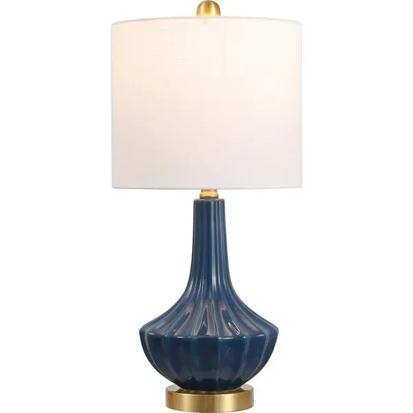 JONATHAN Y Parker 21.5" Contemporary Traditional Ceramic/metal Gourd Led Table Lamp - Blue