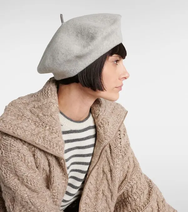 Brunello Cucinelli Wool Beret - Grey