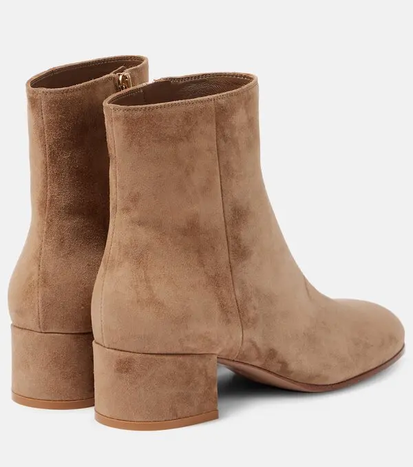 GIANVITO ROSSI 45 Suede Ankle Boots - Beige