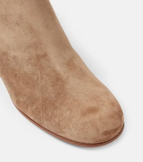 GIANVITO ROSSI 45 Suede Ankle Boots - Beige
