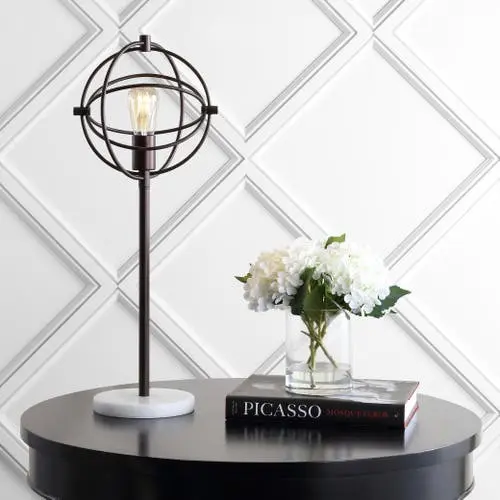 JONATHAN Y Atomic Edison Bulb Metal/marble Modern Led Table Lamp