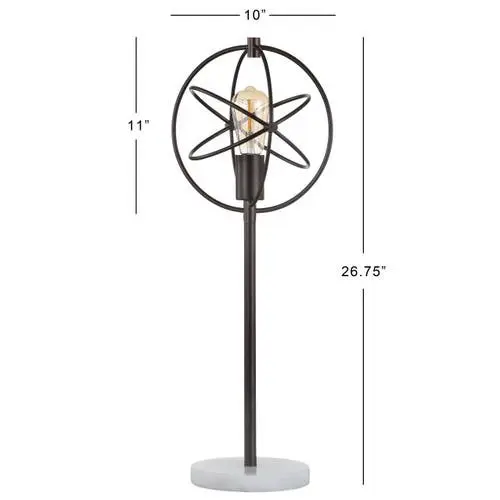 JONATHAN Y Atomic Edison Bulb Metal/marble Modern Led Table Lamp