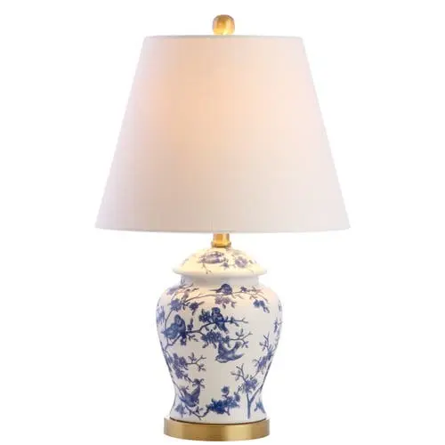 JONATHAN Y Penelope Chinoiserie Classic Led Table Lamp - Blue/white