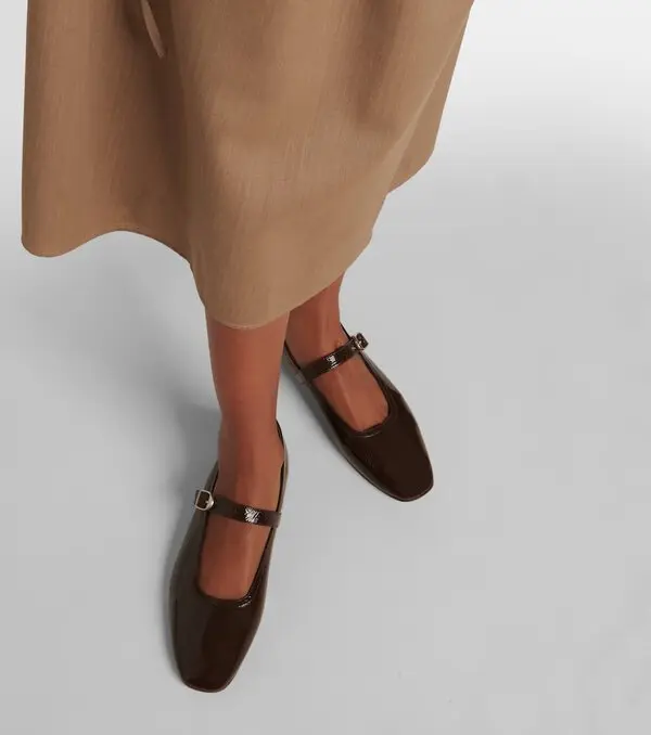 Le Monde Beryl Patent Leather Mary Jane Pumps - Brown