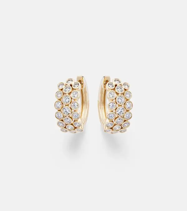 ANITA KO 18kt Hoop Earrings With Diamonds - Gold