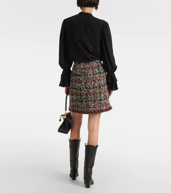 Etro Wool-blend Tweed Miniskirt - Multicoloured