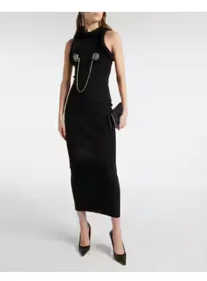 JEAN PAUL GAULTIER 3d Embellished Maxi Dress - Black