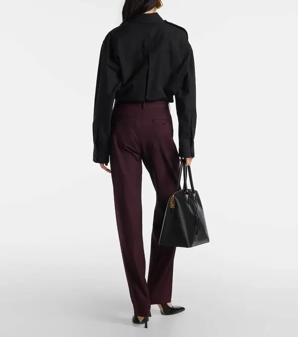 Victoria Beckham Asymmetric Wool-blend Chinos