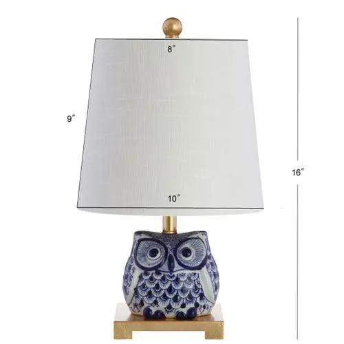 JONATHAN Y Justina Ceramic Mini Led Table Lamp - Blue/white