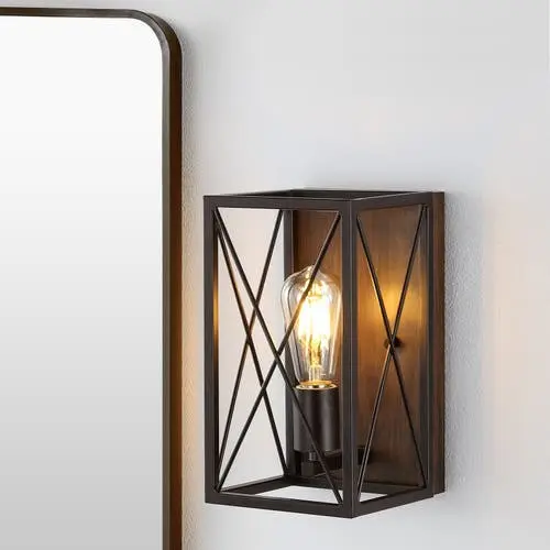 JONATHAN Y Norris 1-light Farmhouse Rustic Iron Led Sconce