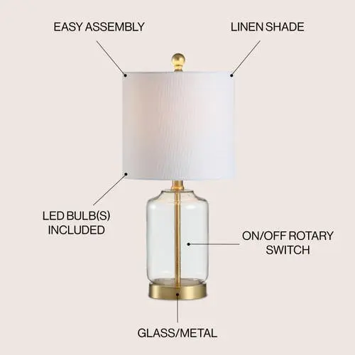 JONATHAN Y Duncan Glass/metal Led Table Lamp