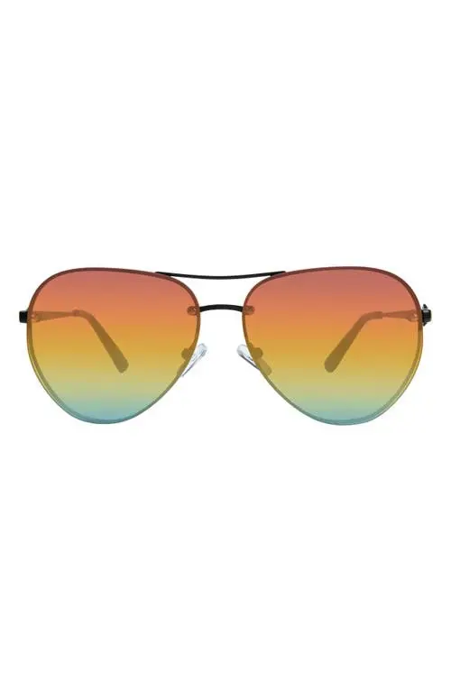 Kurt Geiger Aviator Sunglasses - Black/ Rainbow