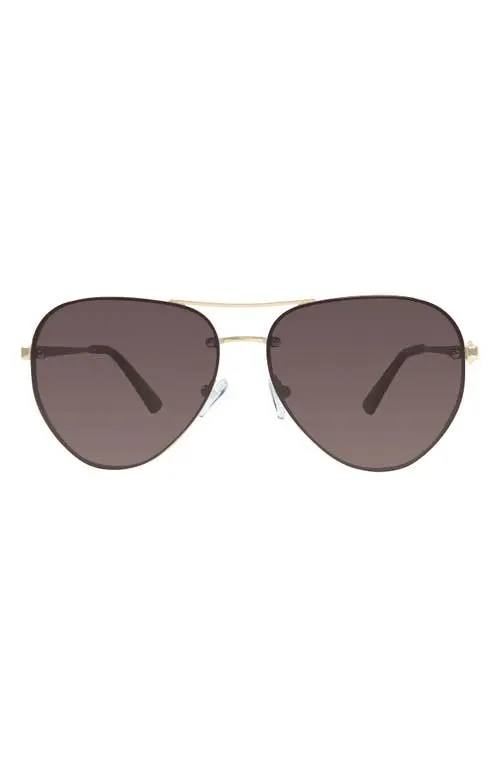 Kurt Geiger Aviator Sunglasses - Gold/ Brown
