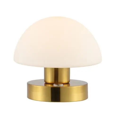 JONATHAN Y Zoe Modern Minimalist Iron Rechargeable Integrated Portable Led Table Lamp - Brass Gold