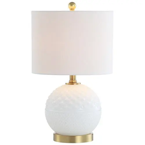 JONATHAN Y Julienne Glass/metal Led Table Lamp - White/brass Gold