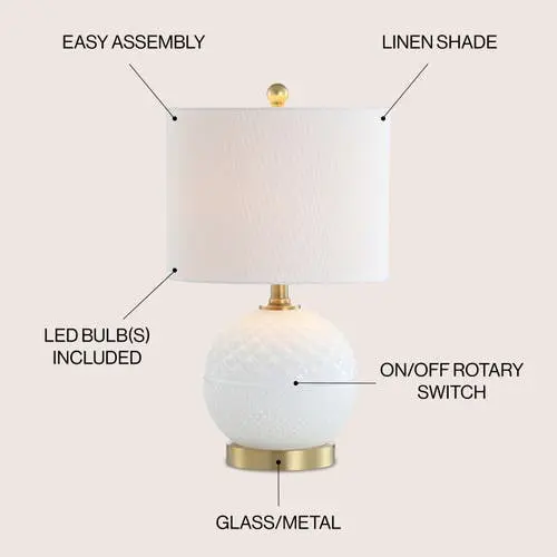 JONATHAN Y Julienne Glass/metal Led Table Lamp