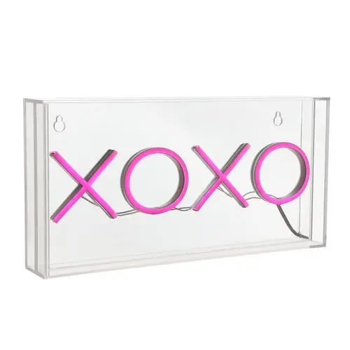 JONATHAN Y Contemporary Glam Acrylic Box Usb Operated Led Neon Light - Pink
