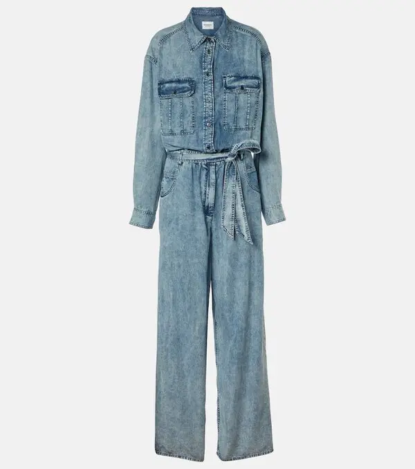MARANT ETOILE Paige Chambray Jumpsuit - Blue