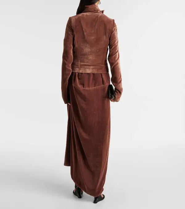 Rick Owens Velvet Jacket - Brown