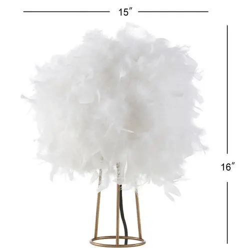 JONATHAN Y Stork Feather Metal Led Table Lamp