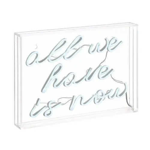 JONATHAN Y All X 10" Contemporary Glam Acrylic Box Usb Operated Led Neon Light - White