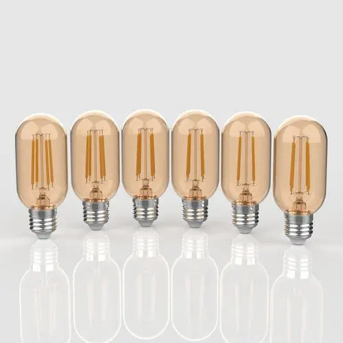 JONATHAN Y Industrial Non-dimmable T45-4w Led Edison Bulbs With E26 Base, 80+ Cri, Warm White 2700k, 350 Lumens - Amber