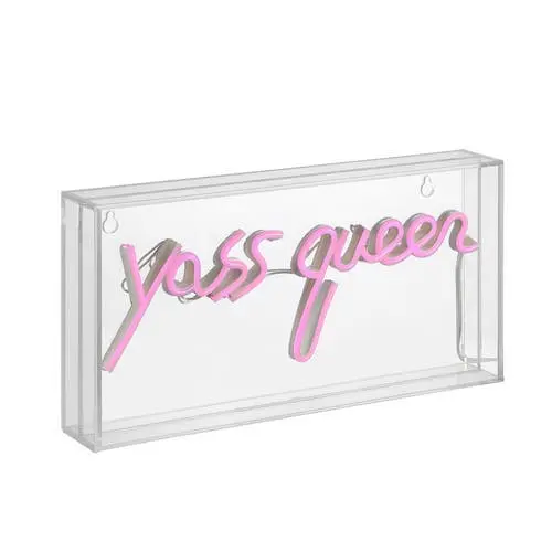 JONATHAN Y Yass Contemporary Glam Acrylic Box Usb Operated Led Neon Light - Pink
