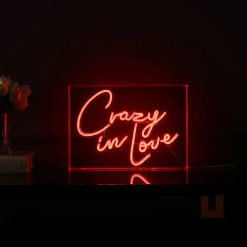 JONATHAN Y 10" Contemporary Glam Acrylic Box Usb Operated Led Neon Light