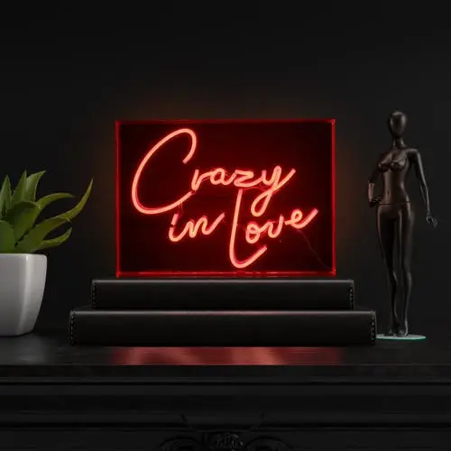 JONATHAN Y 10" Contemporary Glam Acrylic Box Usb Operated Led Neon Light