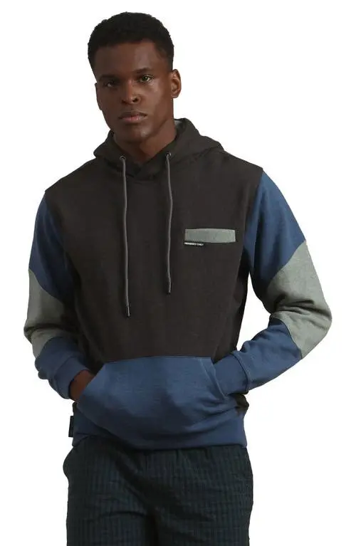 MEMBERS ONLY Colorblock Hooded Sweatshirt - Charcoal