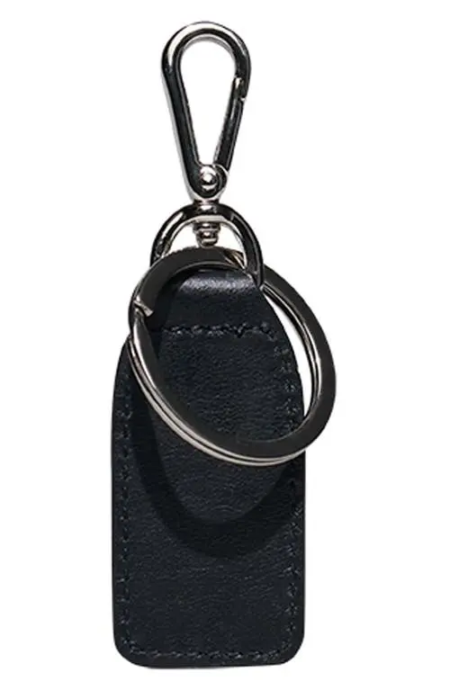 Lié Studio The Gaby Leather Tag Key Ring - Solid Black