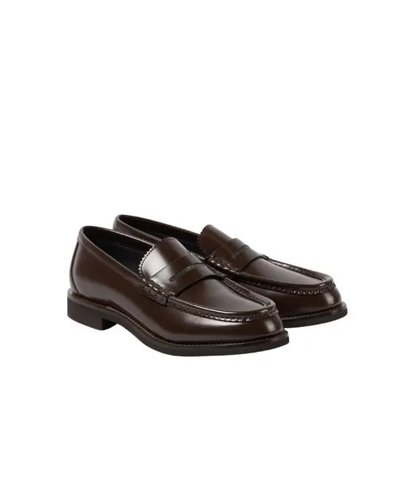 Brunello Cucinelli Monili Leather Loafers