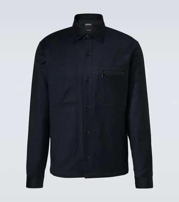 Zegna Wool Overshirt - Blue