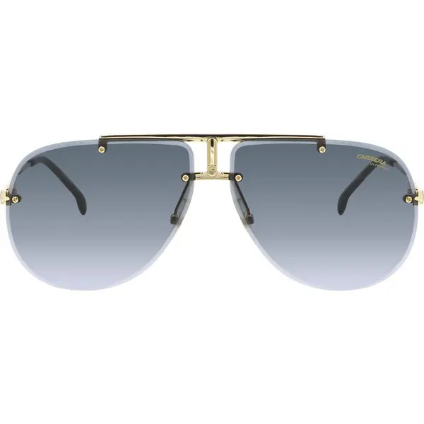 Carrera Eyewear 65mm Oversized Aviator Sunglasses - Black Gold/dark Grey Sf