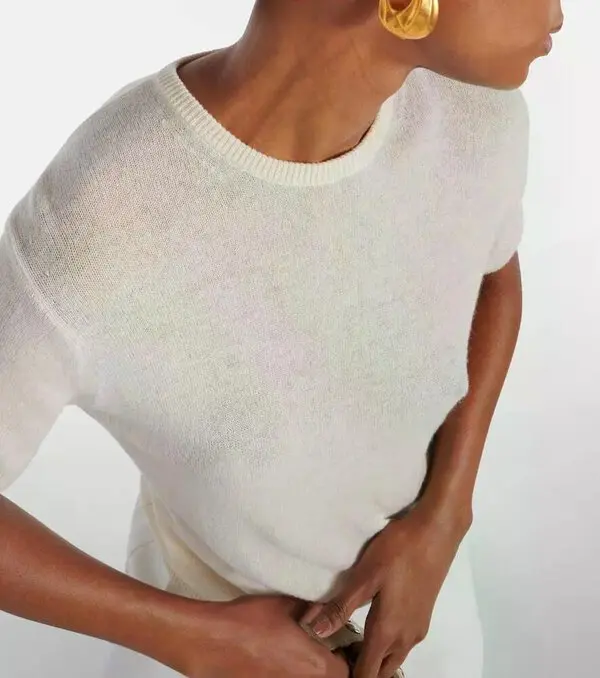 Khaite Pierre Cashmere-blend Top - White