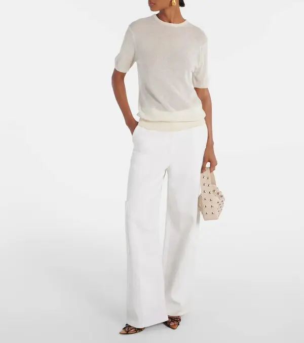 Khaite Pierre Cashmere-blend Top - White