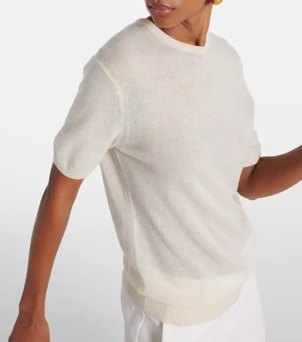 Khaite Pierre Cashmere-blend Top - White