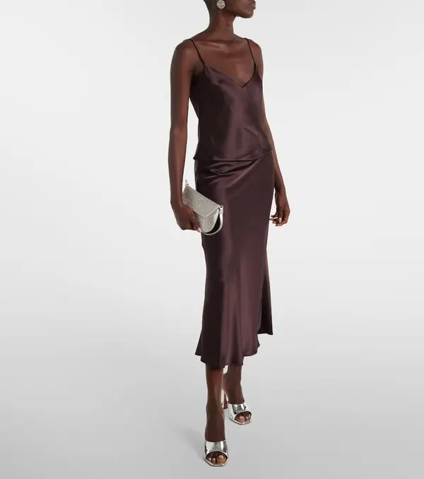 Galvan Ischia Satin Camisole - Brown