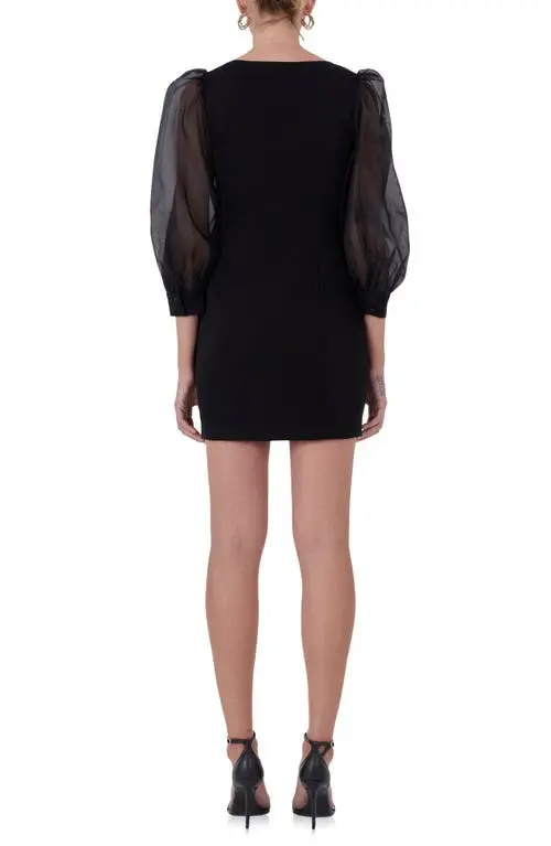 Endless Rose Organza Balloon Sleeve Minidress