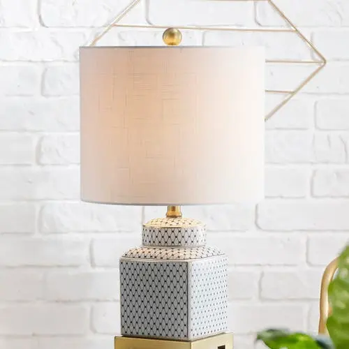 JONATHAN Y Cleo Ceramic/metal Ginger Jar Led Table Lamp