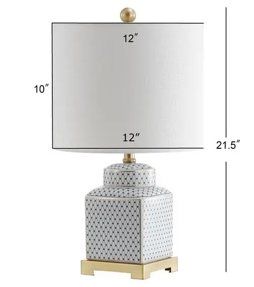 JONATHAN Y Cleo Ceramic/metal Ginger Jar Led Table Lamp