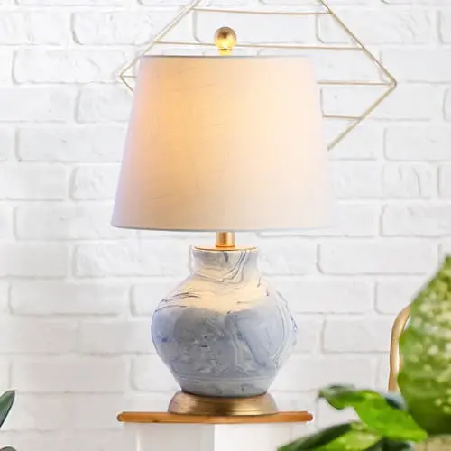JONATHAN Y Holly Marbleized Ceramic Led Table Lamp