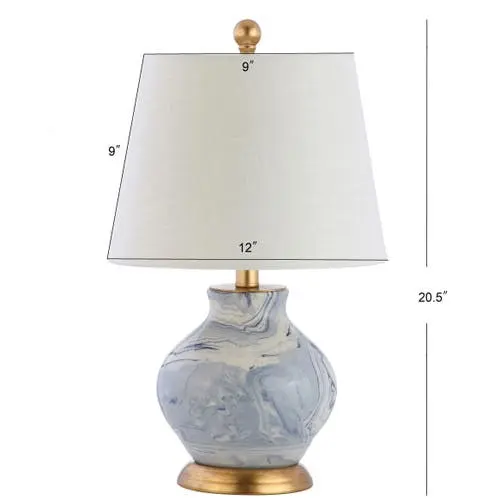 JONATHAN Y Holly Marbleized Ceramic Led Table Lamp