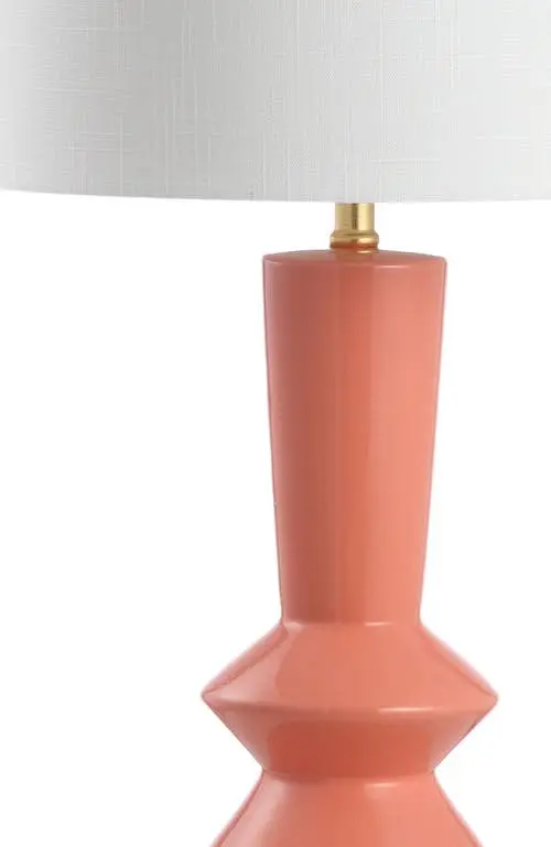 JONATHAN Y Ziggy Ceramic/iron Contemporary Glam Led Table Lamp - Coral/brass Gold