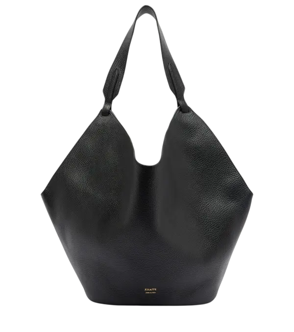 Khaite Lotus Medium Leather Tote Bag - Black