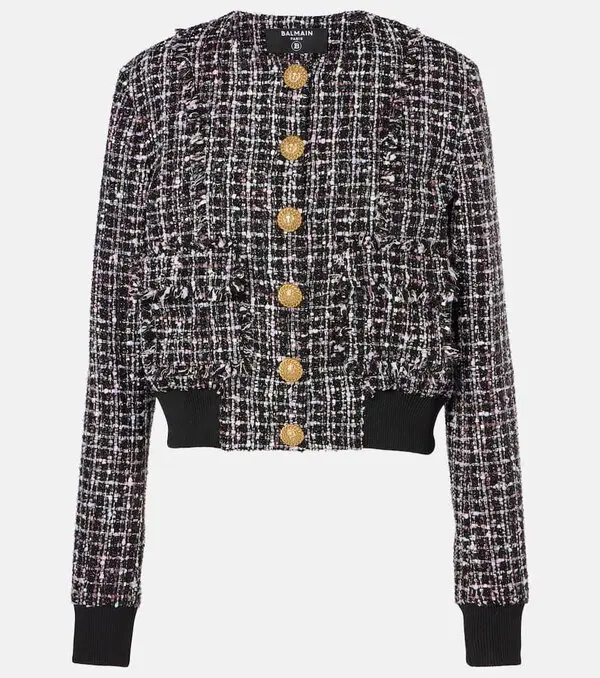 Balmain Tweed Bomber Jacket