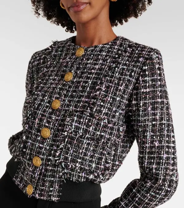 Balmain Tweed Bomber Jacket