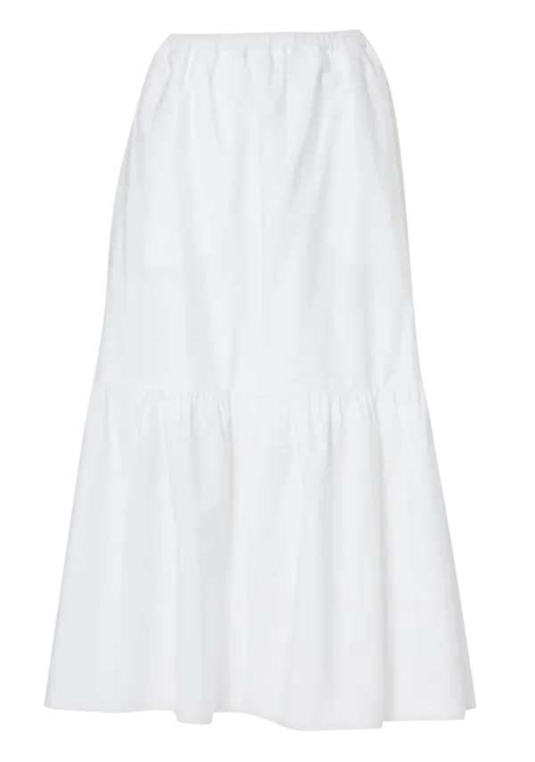 PATOU Tiered Cotton Maxi Skirt