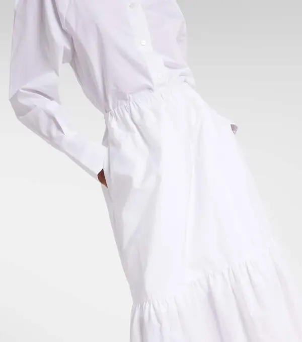 PATOU Tiered Cotton Maxi Skirt